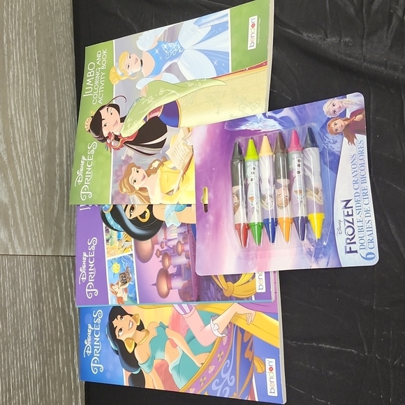 Disney | Toys | Disney Princess Coloring Books 3 With Set Of Frozen ...